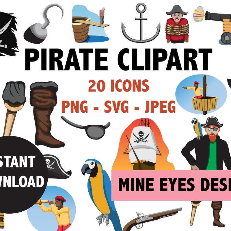 Pirate Clip Art - Etsy