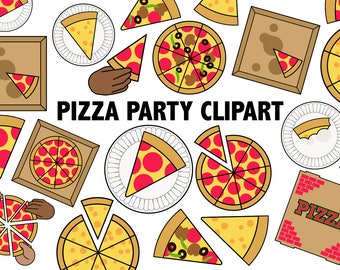 Pizza Party Clipart | Etsy