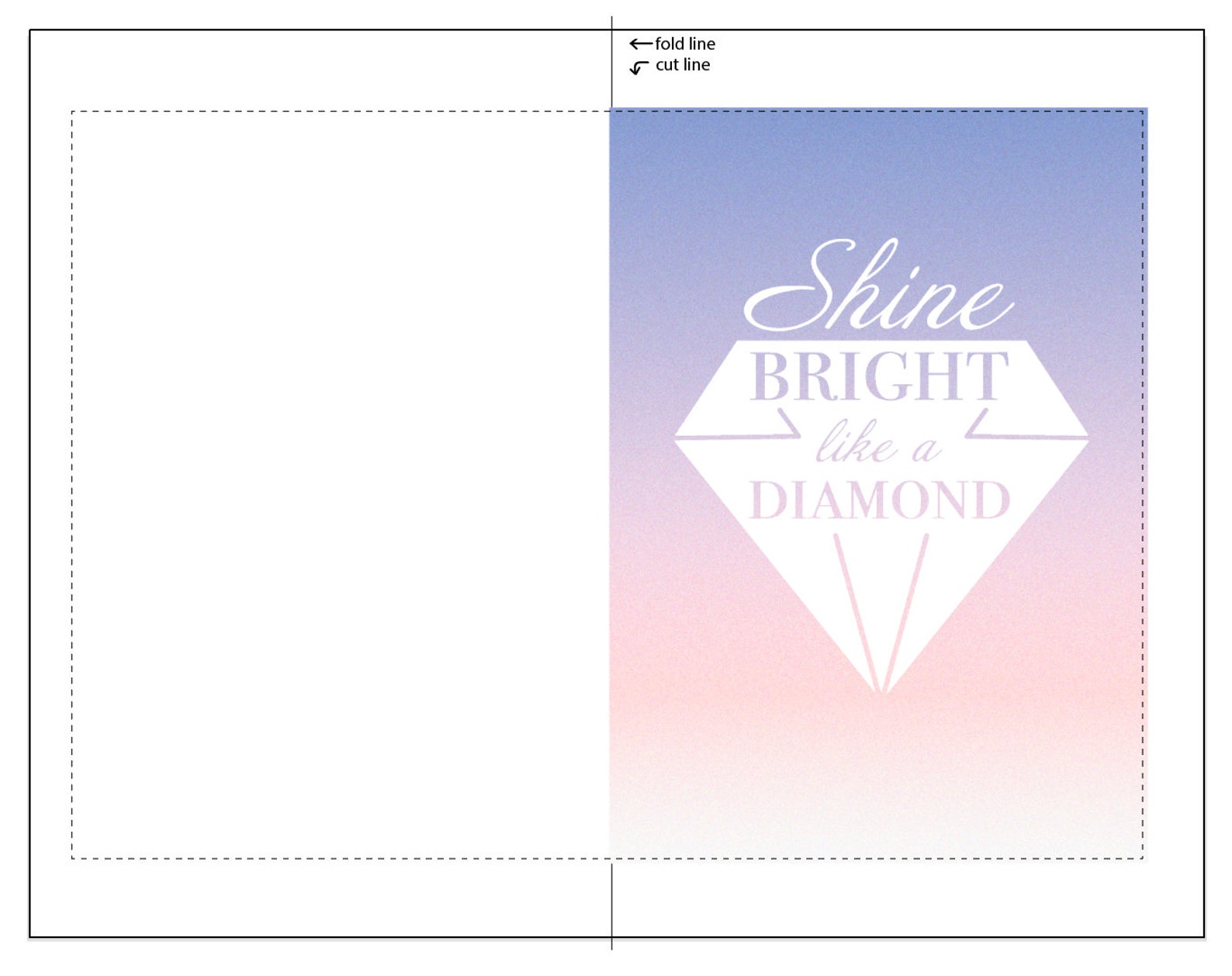 Shine Bright Like A Diamond Printable Card Inspirational - Etsy
