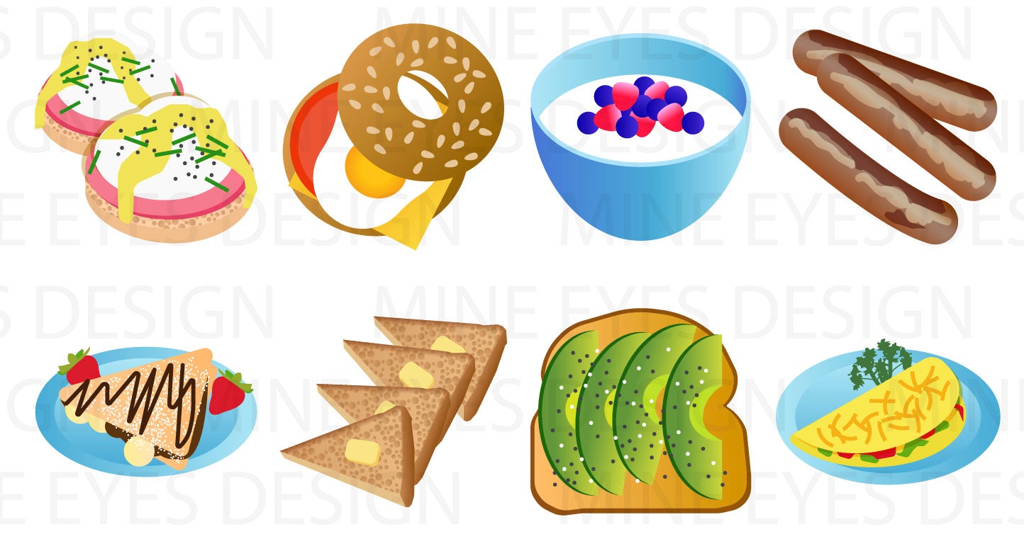 Weekend Brunch Clipart Set Breakfast Icons Printable Eggs, 53% OFF