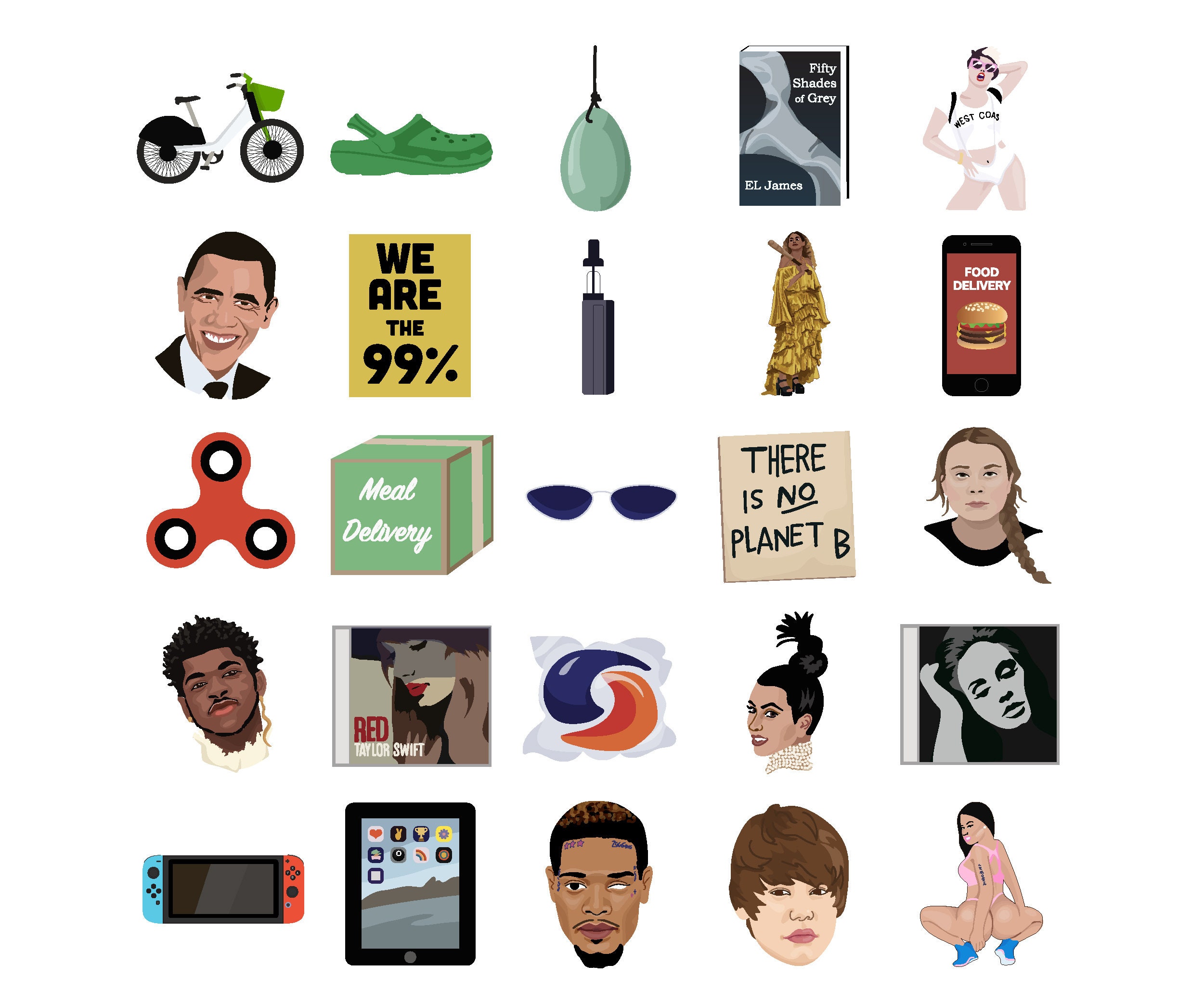 2010s Digital Clipart Set Retro 2010 Decade Icons - Etsy