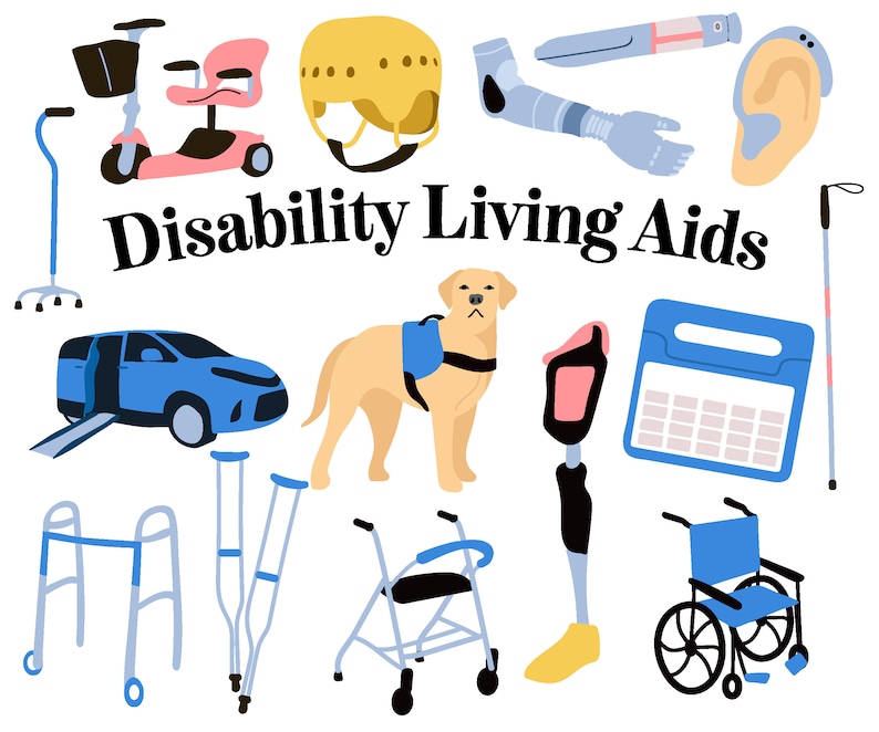Disability Living Aids Digital Clipart Handicapped Icons Disabled ...