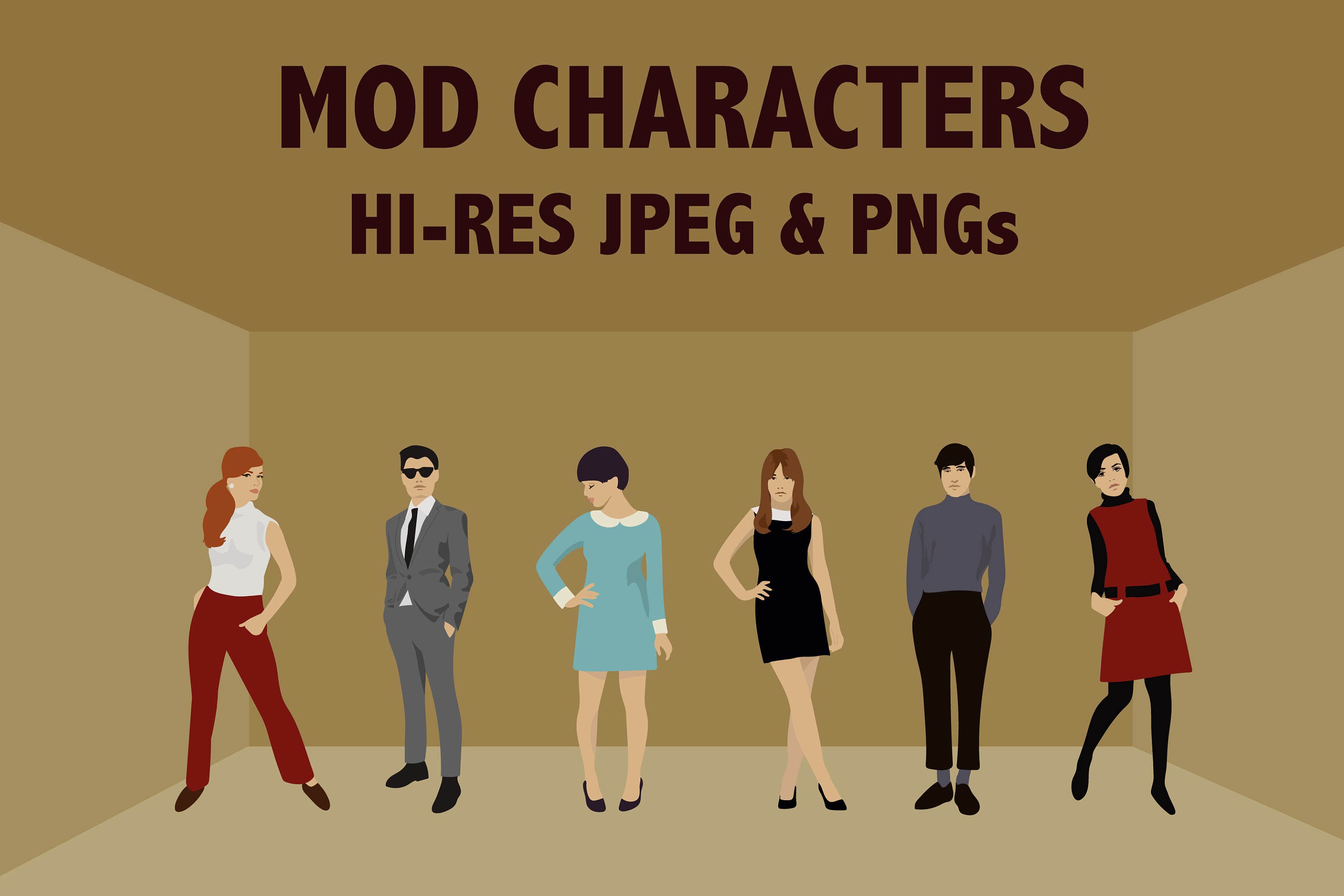 1960's MOD CHARACTERS Swinging by 60s Clipart Jpeg and - Etsy