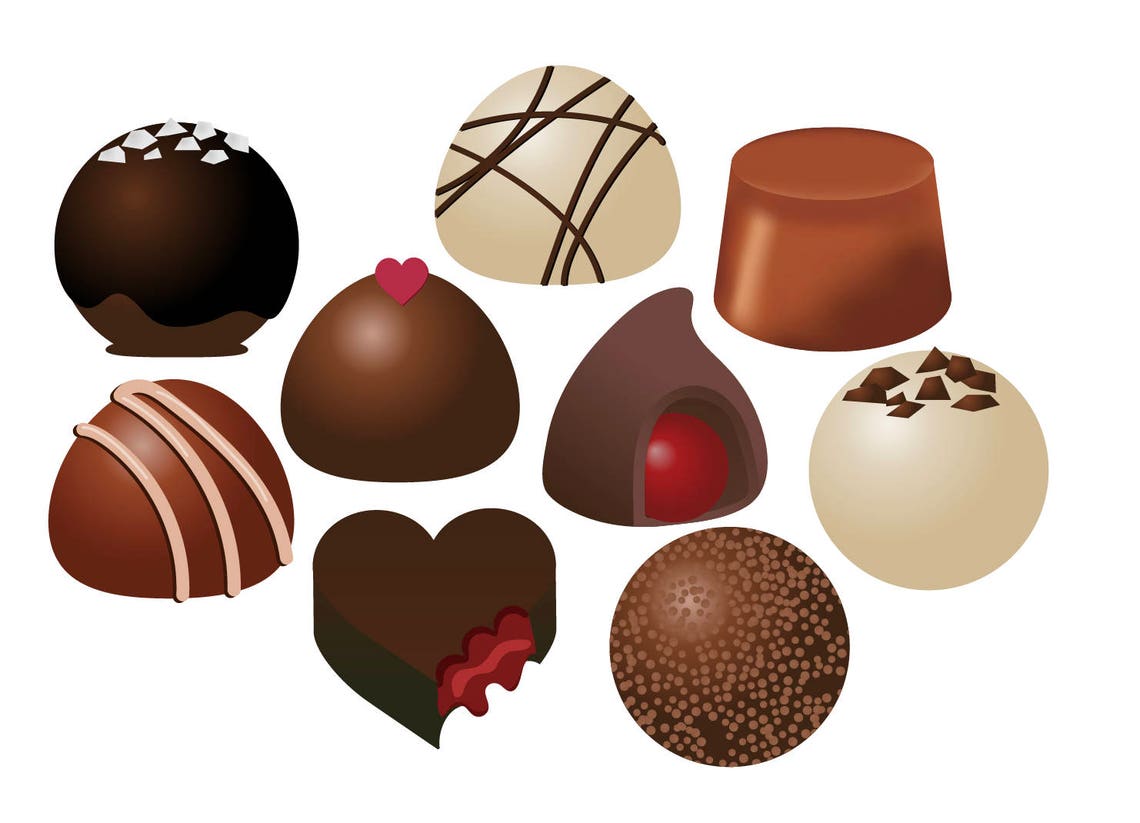 TRUFFLES CLIPART Chocolate Candy Sweets Icons Instant - Etsy