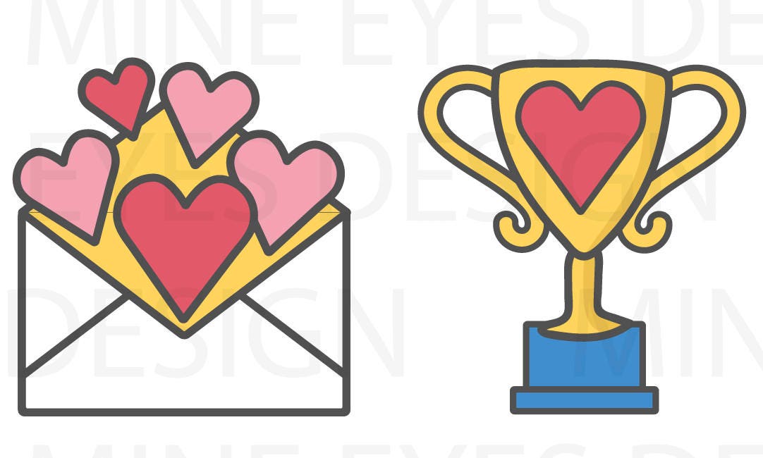 VALENTINE CLIPART Design Collection Printable Love | Etsy