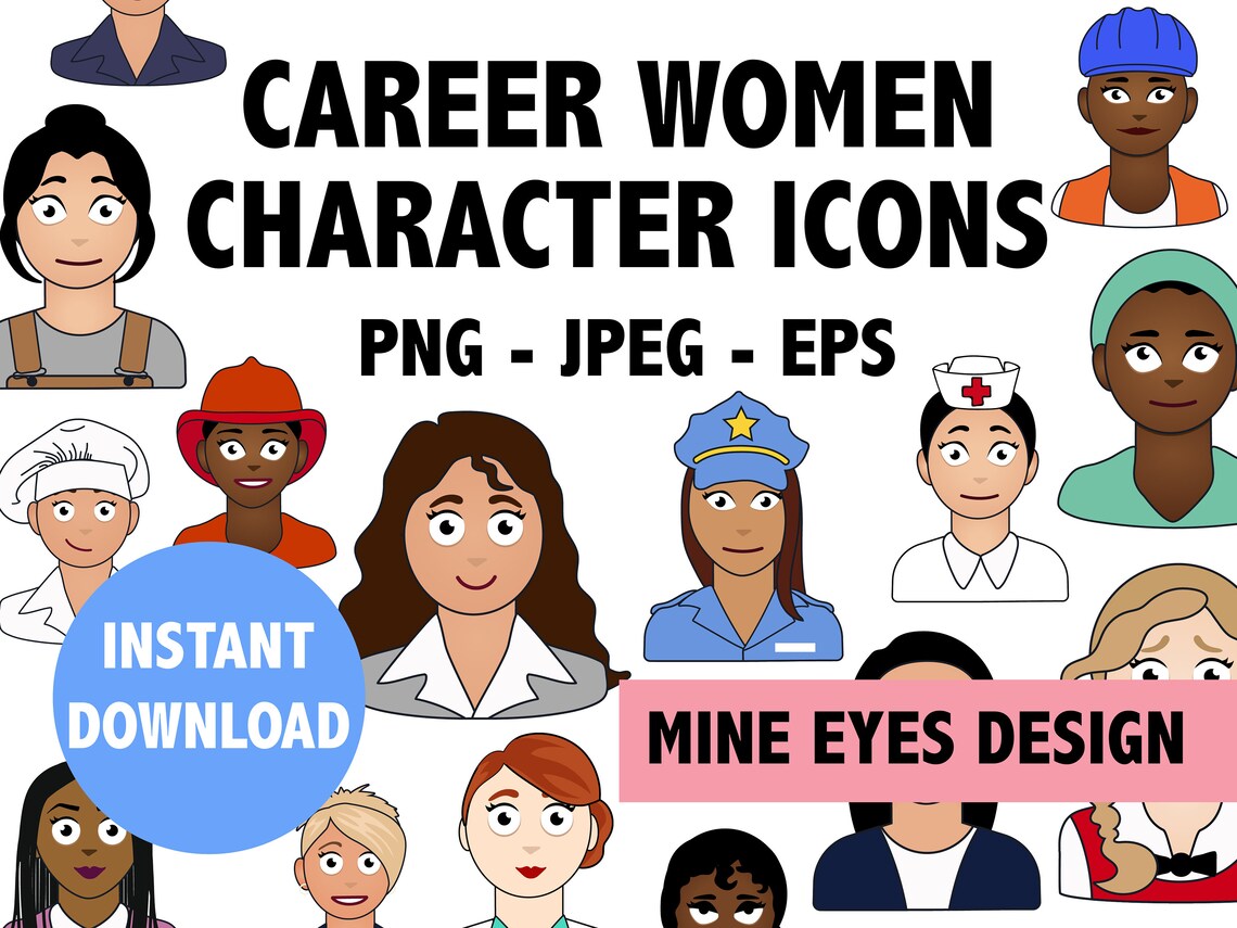 CAREER WOMEN Character Icons feminist working girl icons | Etsy