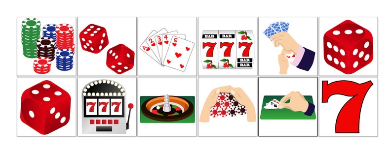 CASINO CLIPART Card Games and Printable Gambling Icons - Etsy