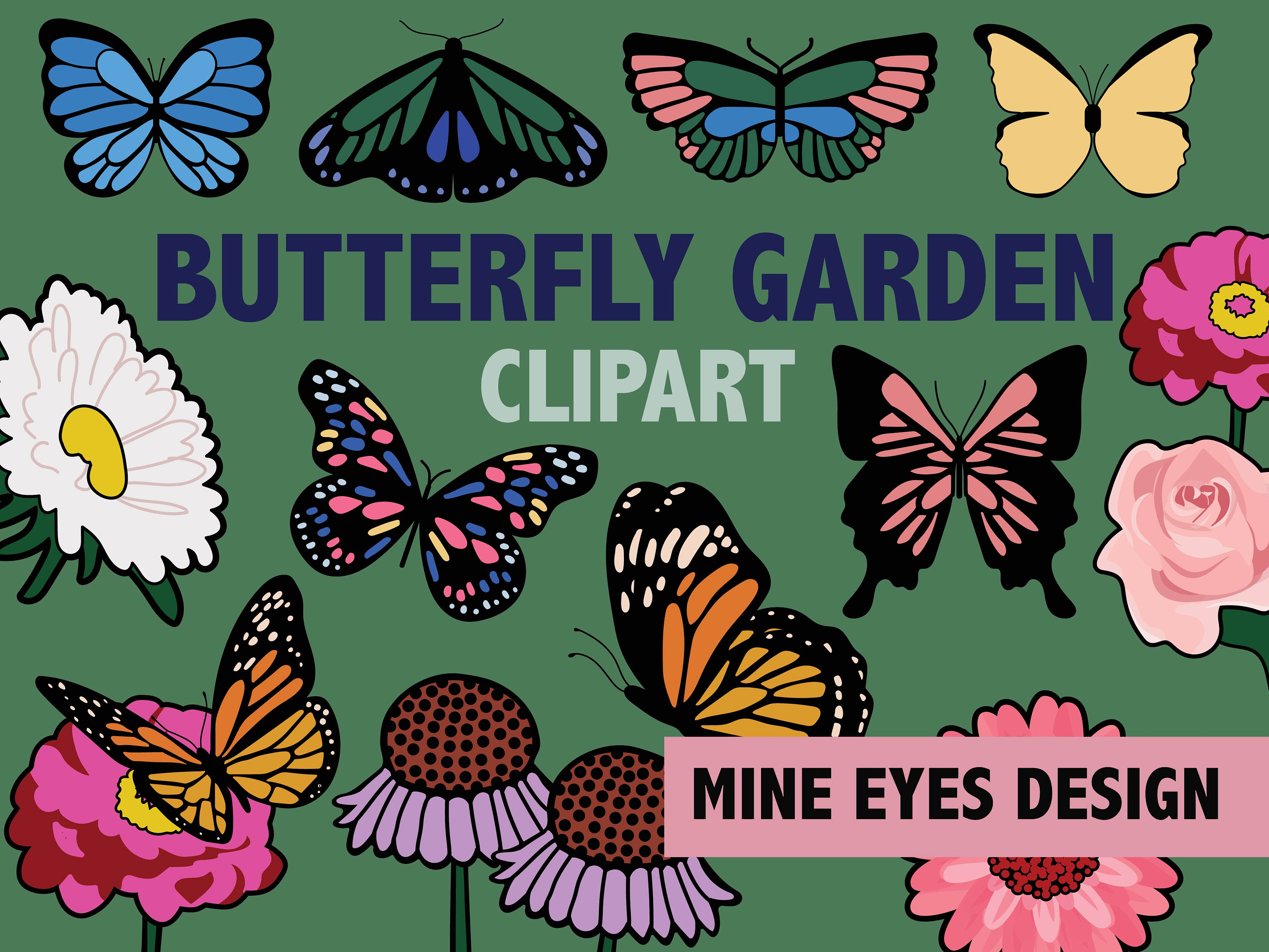 Butterfly Garden Clipart