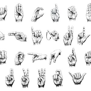 American Sign Language Hands Digital Download Asl Alphabet Icons Hand ...
