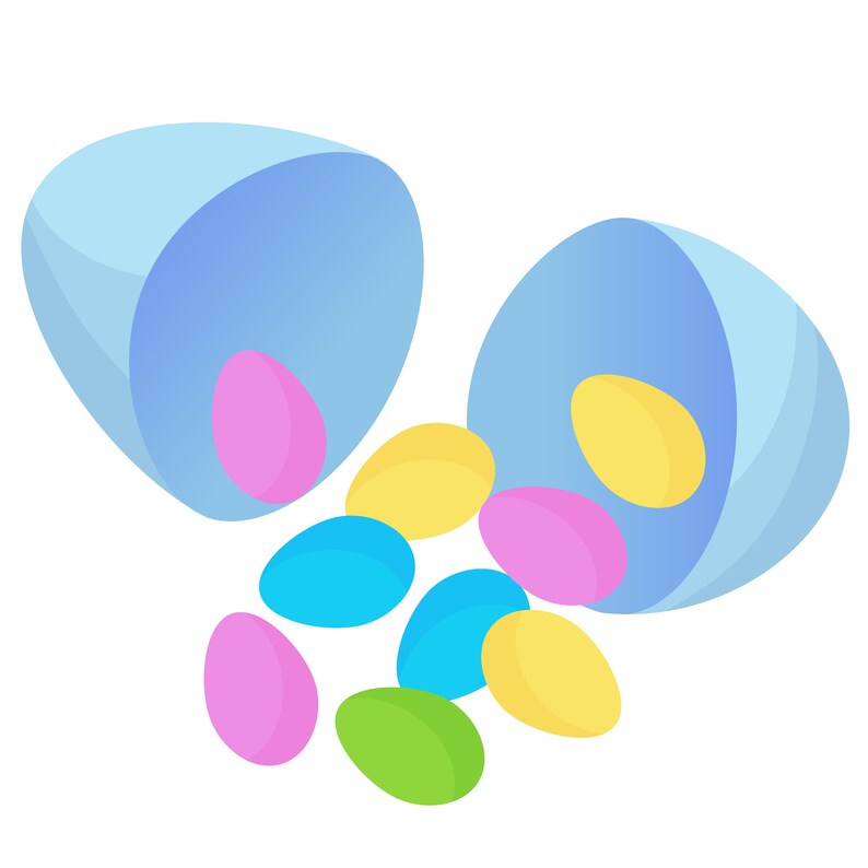 EASTER CLIPART Painted Egg and Candy Icons Colorful | Etsy