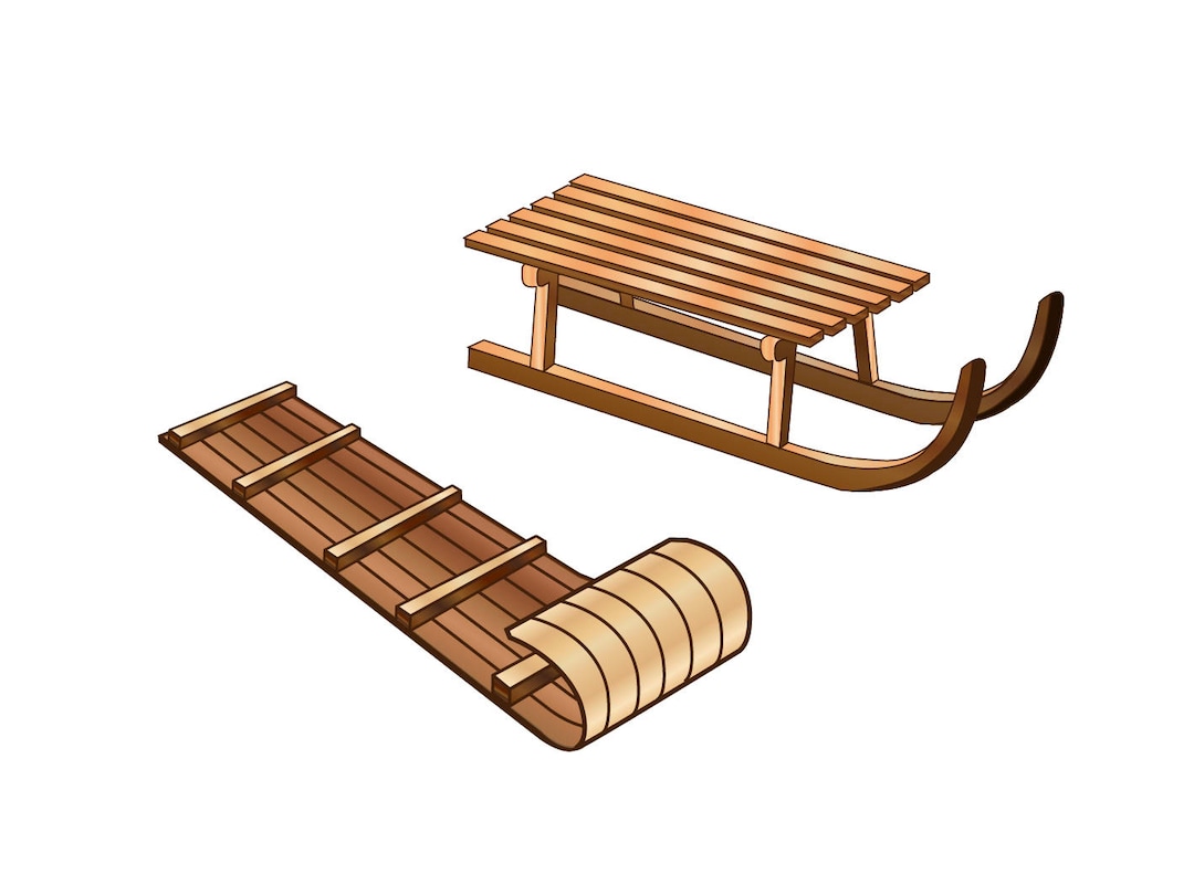 SLED CLIPART Winter Wonderland Sled and Toboggan Winter Holiday Season ...