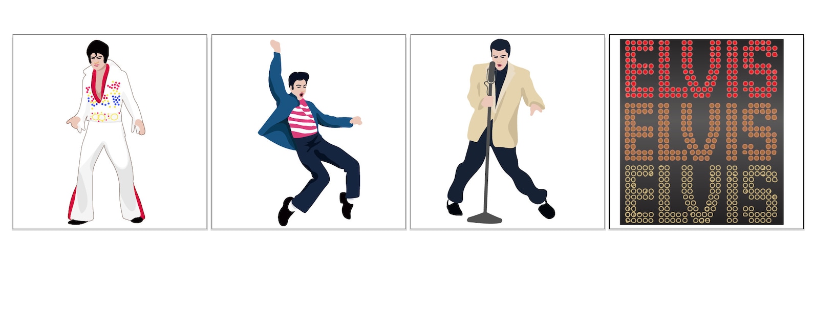 ELVIS CLIPART - Elvis Presley Rock and Roll Icons - Etsy