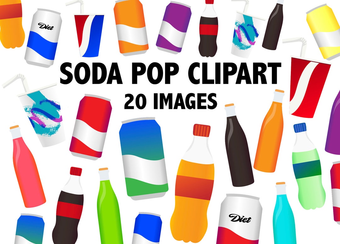 SODA POP CLIPART Soft Drink Beverages Digital Clip Art Icons Soda Cans ...