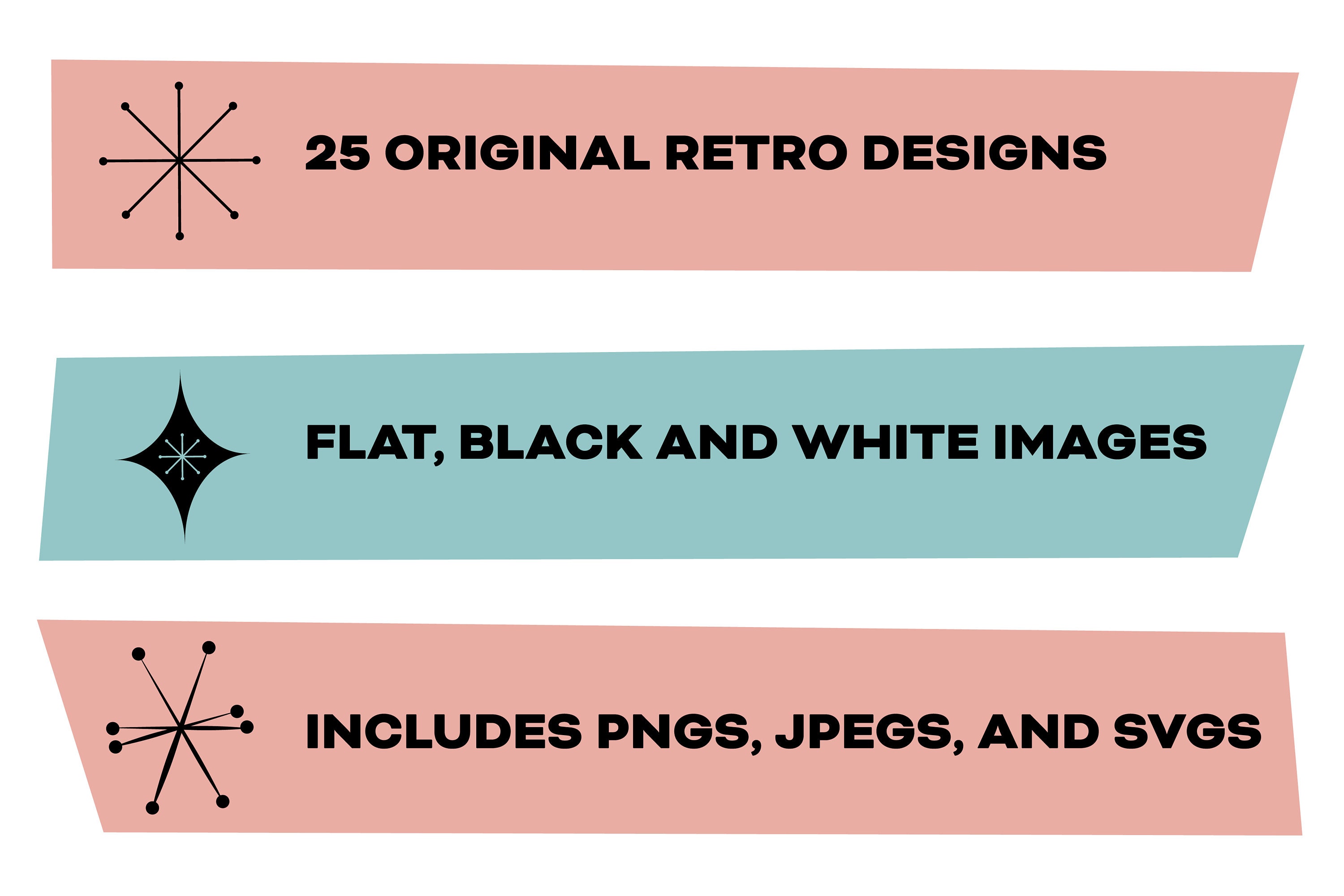 50s ATOMIC SHAPES Retro Googie Sign Shape 1950s Clipart Mid - Etsy UK