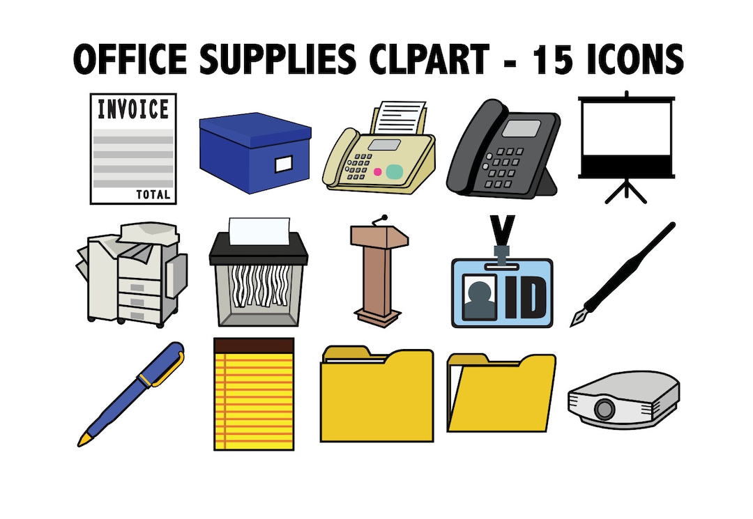 OFFICE SUPPLIES CLIPART - Work Icons - College, Office, and School ...