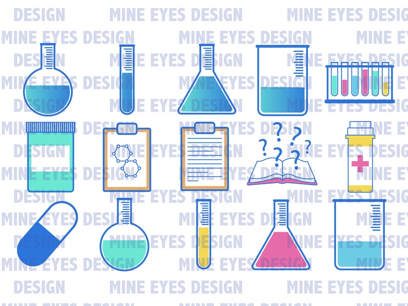 SCIENCE LAB CLIPART Beakers Test Tubes Laboratory Clip Art | Etsy