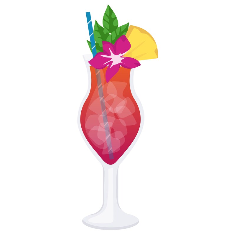 TIKI CLIPART Tropical Cocktail Bar Icons Tiki Bar Hawaiian - Etsy
