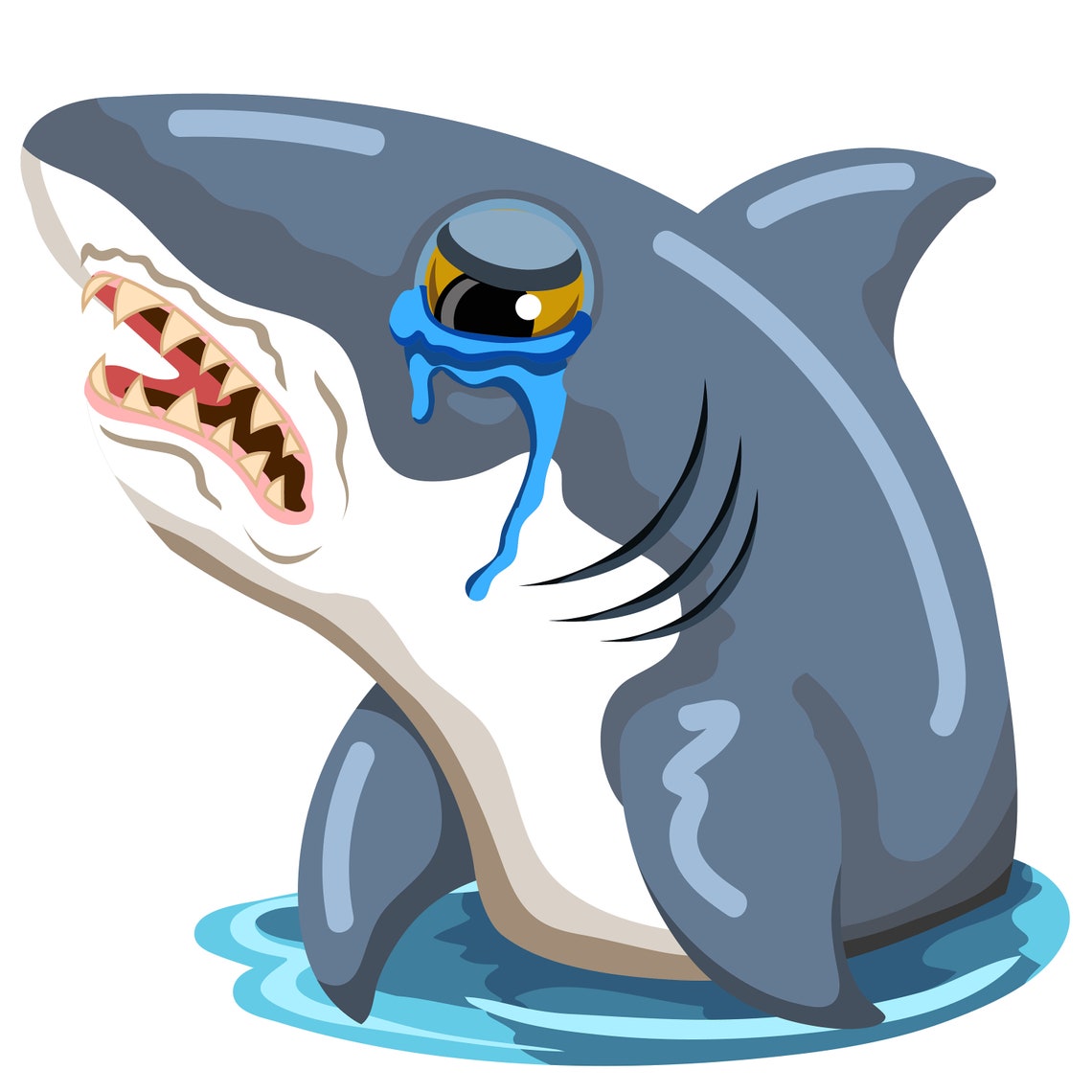 SHARK ILLUSTRATIONS Funny Shark Character Printable Clipart | Etsy