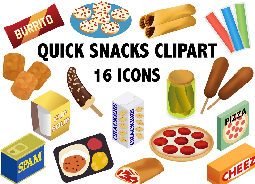Junk Food Snack Clipart Printable Fast Food After School Snacks Pizza ...