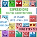 EXPRESSIONS & MOODS ILLUSTRATIONS Emoji Face Clip Art Digital 40 Unique ...