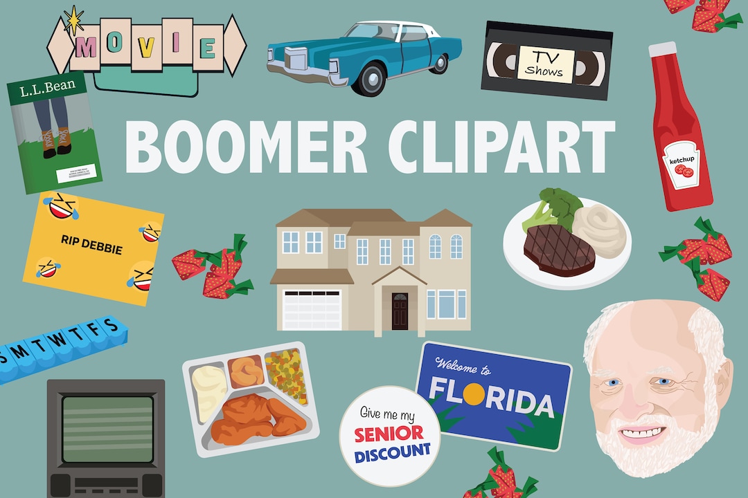 BOOMER CLIPART Baby Boomer Generation Clip Art Images 50s 60s - Etsy ...