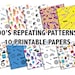 90's Repeating Patterns Printable Papers - 10 Nineties Themed Papers ...