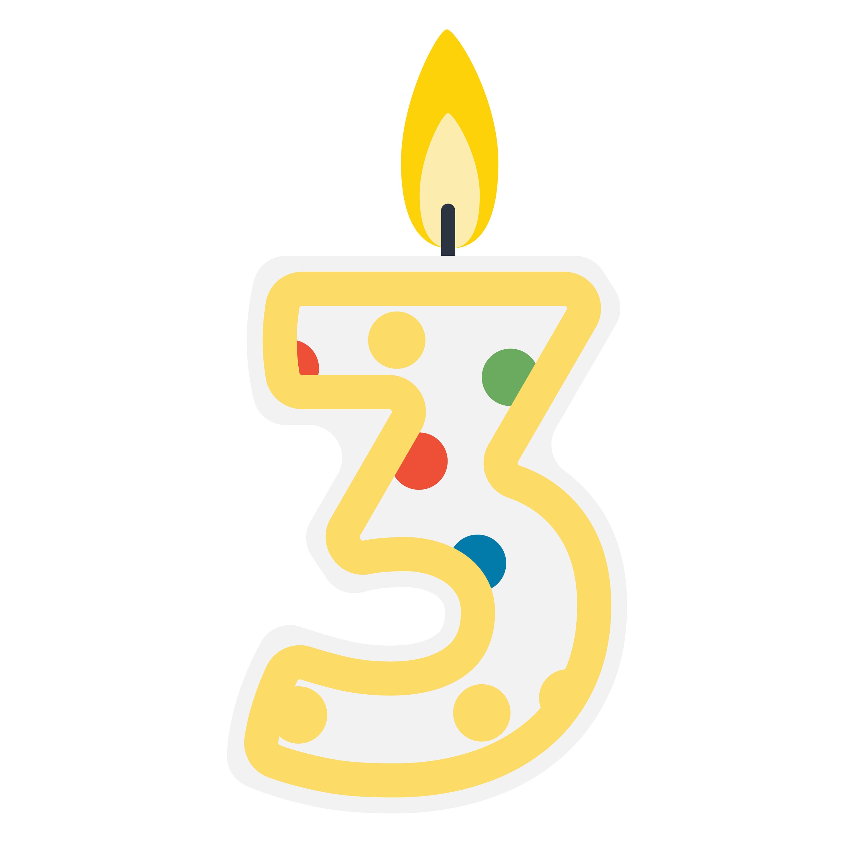 BIRTHDAY CANDLE CLIPART Number Candle Images Kids Birthday | Etsy