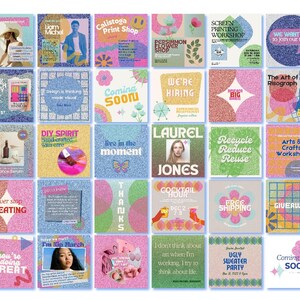 Riso Texture Instagram Post 30 Canva Templates Colorful Gradient and ...