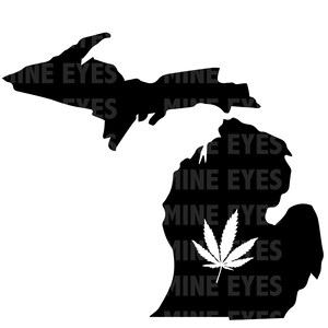 MICHIGAN WEED State Outline Legal Marijuana Michigan SVG Cannabis ...