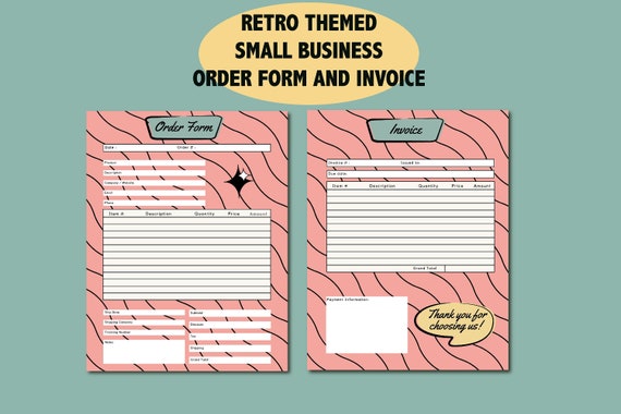 Retro Business Invoice and Order Form Small Business | Etsy