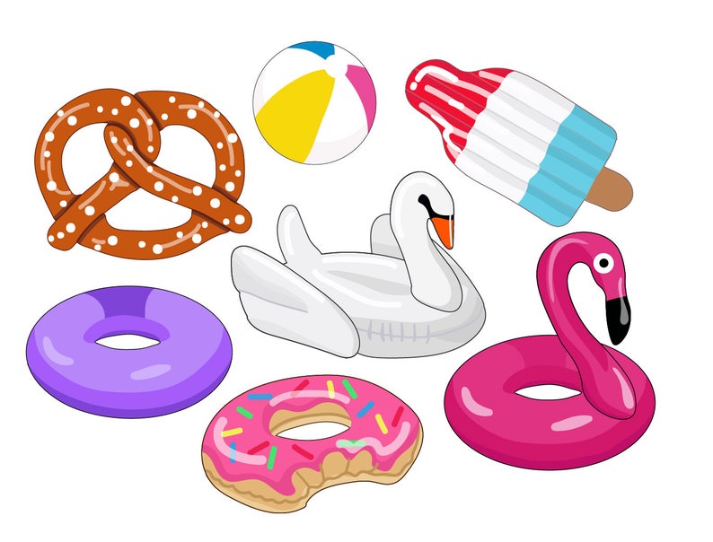 FLOATIES CLIPART Pool Party Images Swan Floaty Clipart - Etsy
