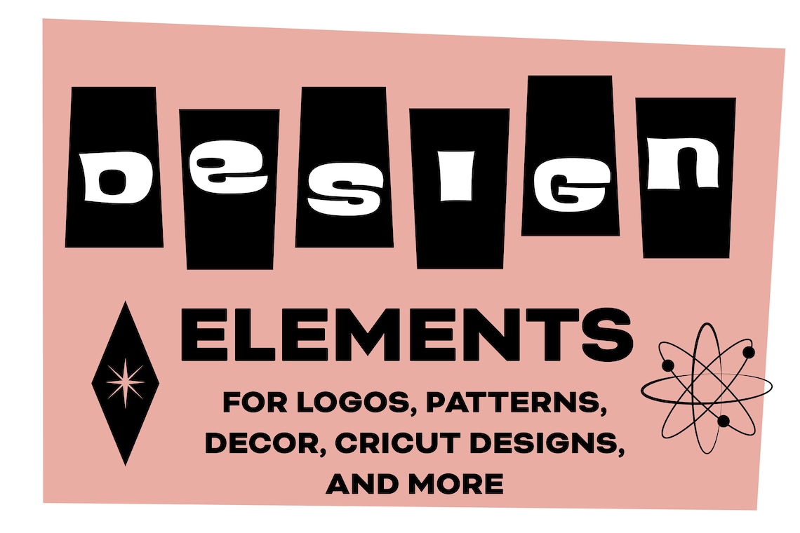 50s ATOMIC SHAPES Retro Googie Sign Shape 1950s Clipart Mid - Etsy