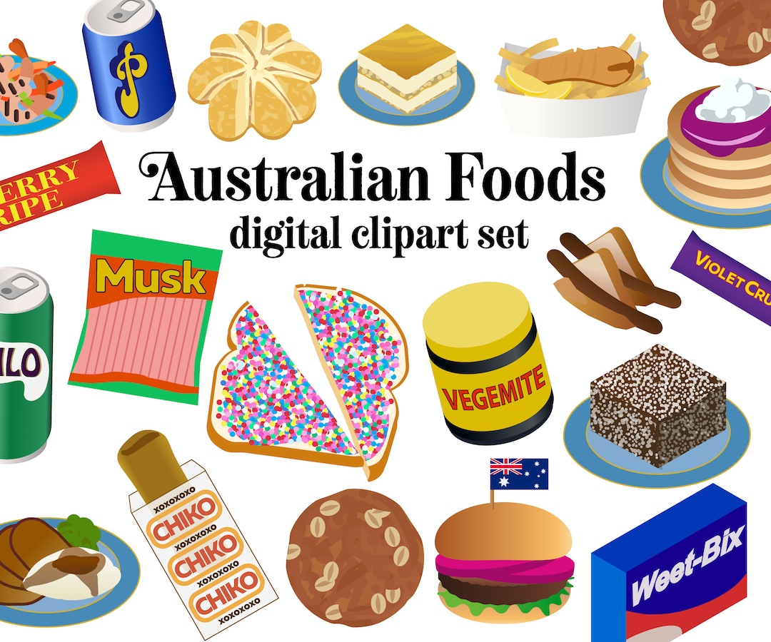 Australian Food Digital Clipart Set Aussie Snack (Download Now) - Etsy