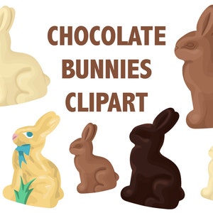 CHOCOLATE BUNNY CLIPART Easter Clip Art Printable Easter Rabbit Candy ...