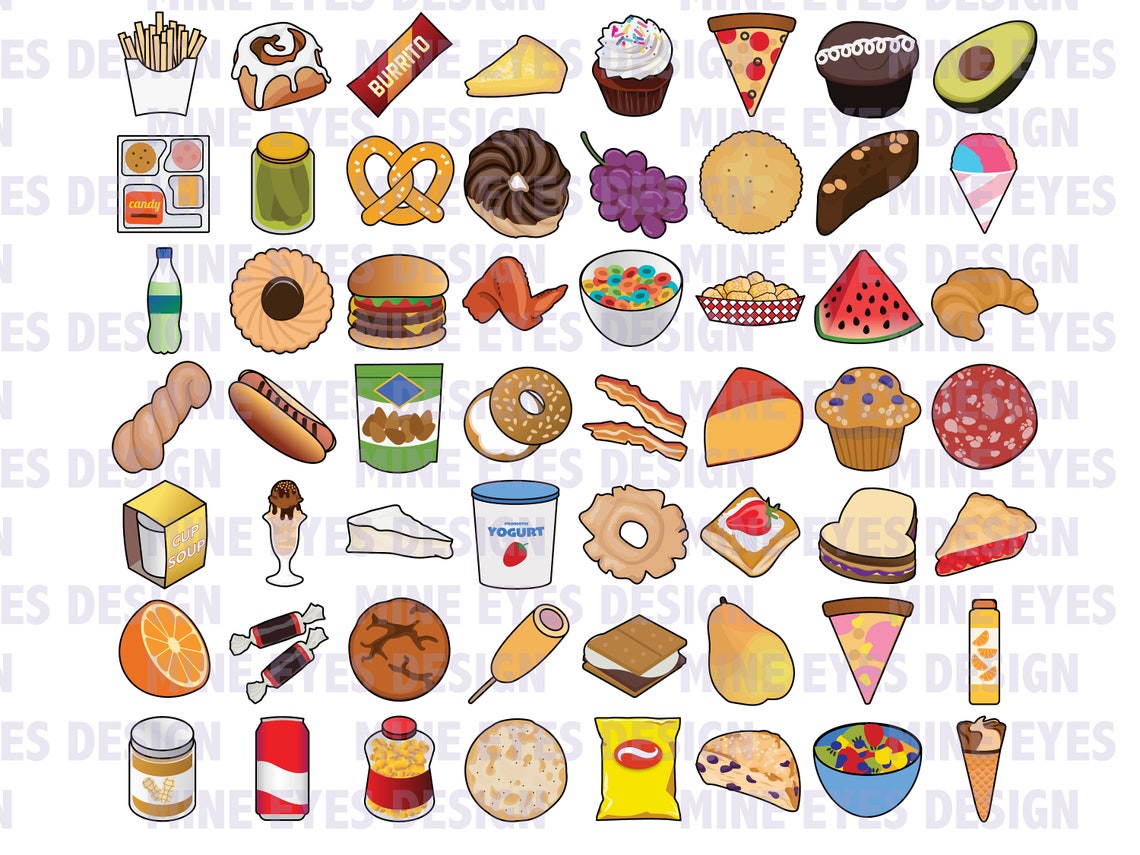 SNACKS CLIPART Ultimate Snack Food Clip Art Bundle 56 | Etsy