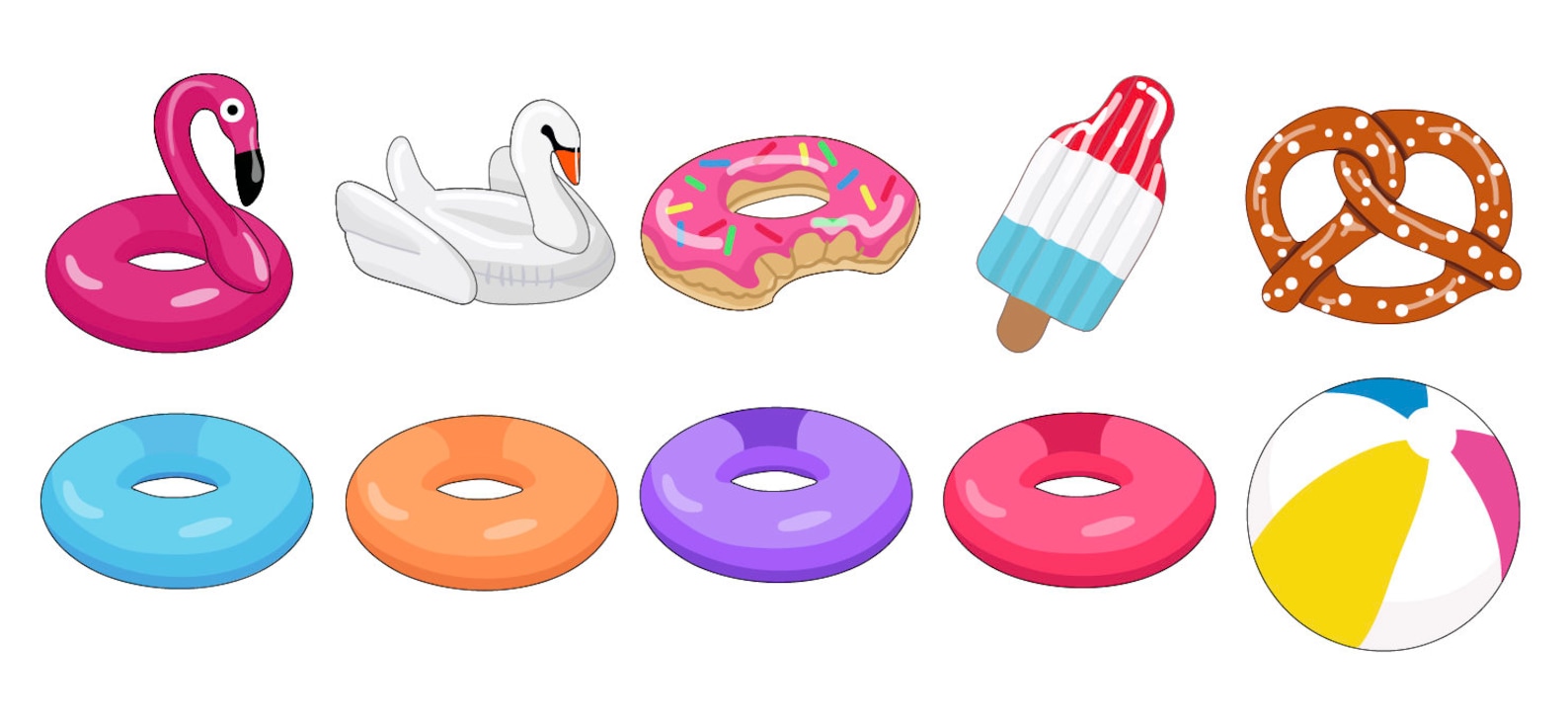 FLOATIES CLIPART pool party images swan floaty clipart | Etsy