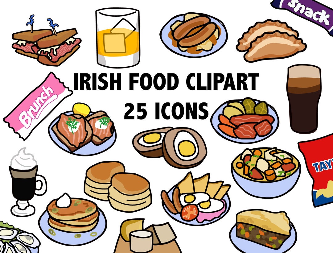 Irish Food Clipart: St Patricks Day Icons (PNG, JPEG, EPS) - Etsy