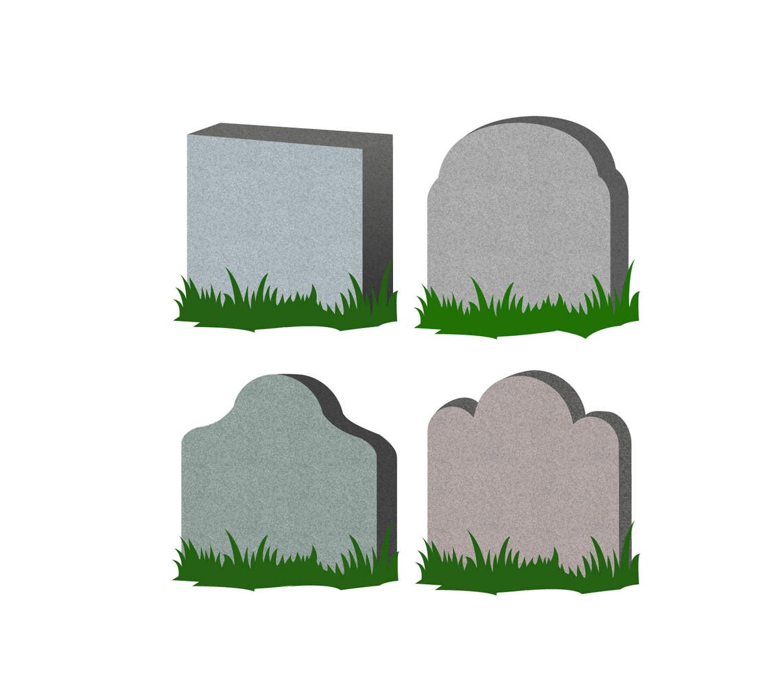 HEADSTONE CLIPART Cemetery Grave Clip Art Creepy Halloween - Etsy