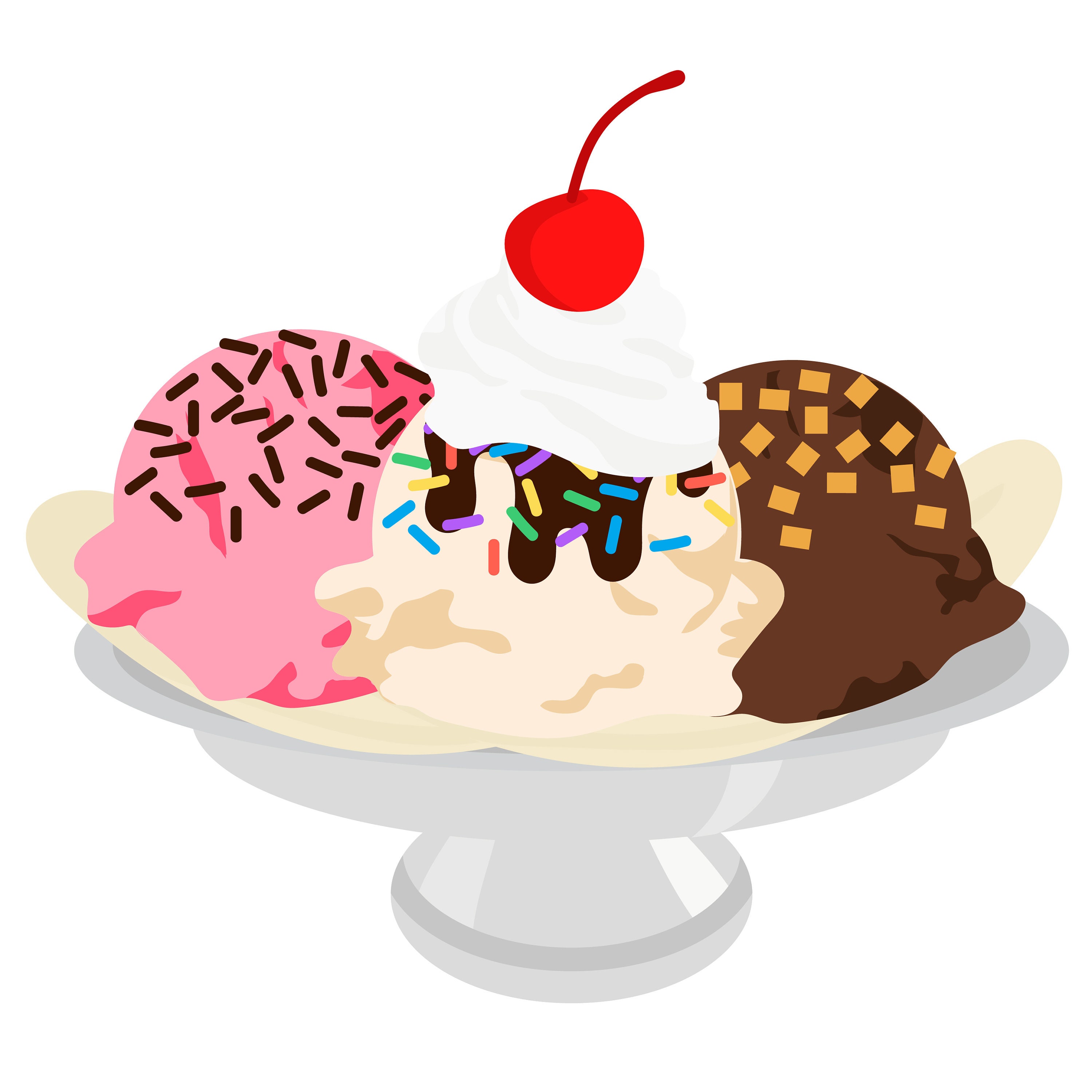 Ice Cream Sundae Clipart Banana Split Sundaes Ice Cream Shoppe Etsy