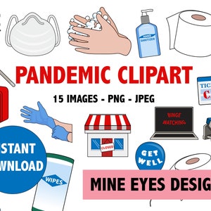 PANDEMIC CLIPART Supplies Care and Quarantine Illustrations HOSPITAL ...
