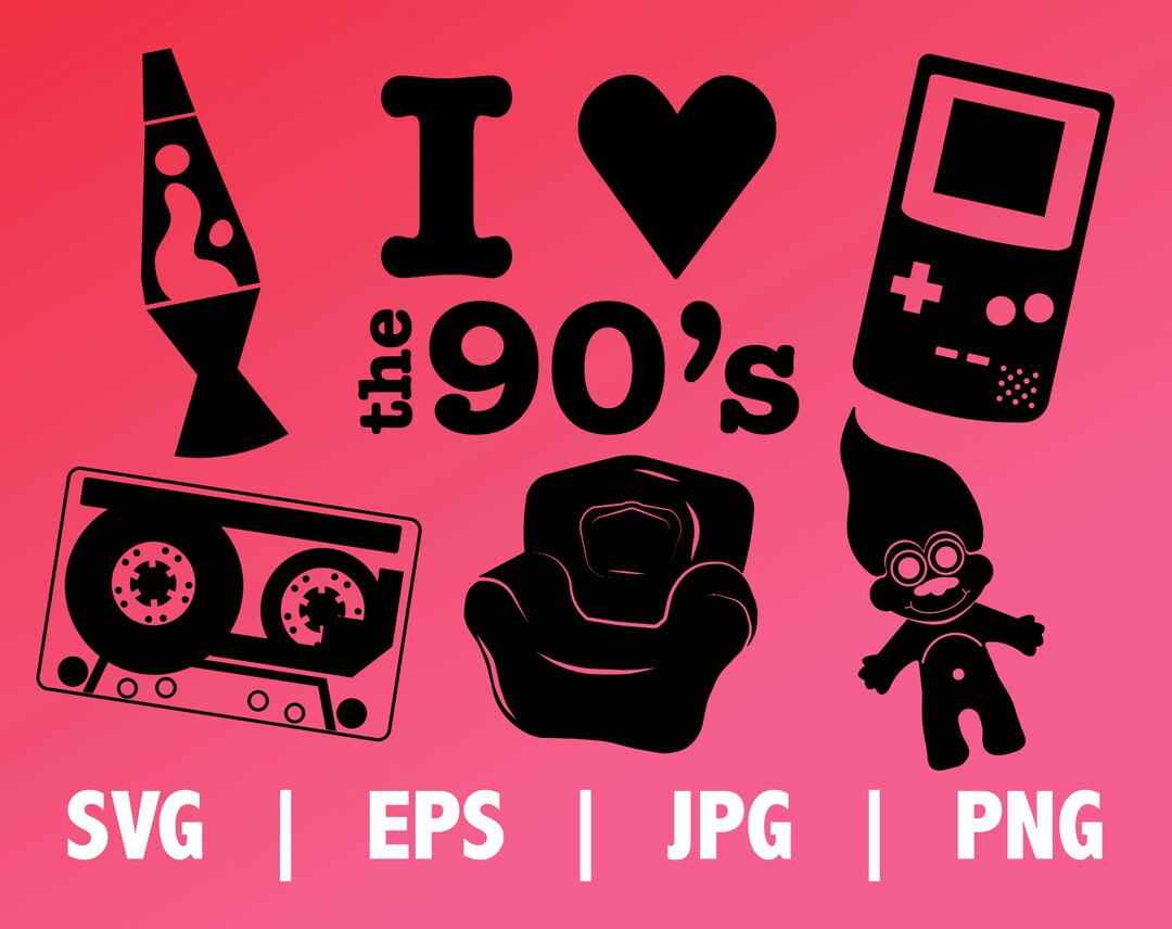 90s Nostalgia SVG Clipart: Retro Party Decor (digital Download) - Etsy