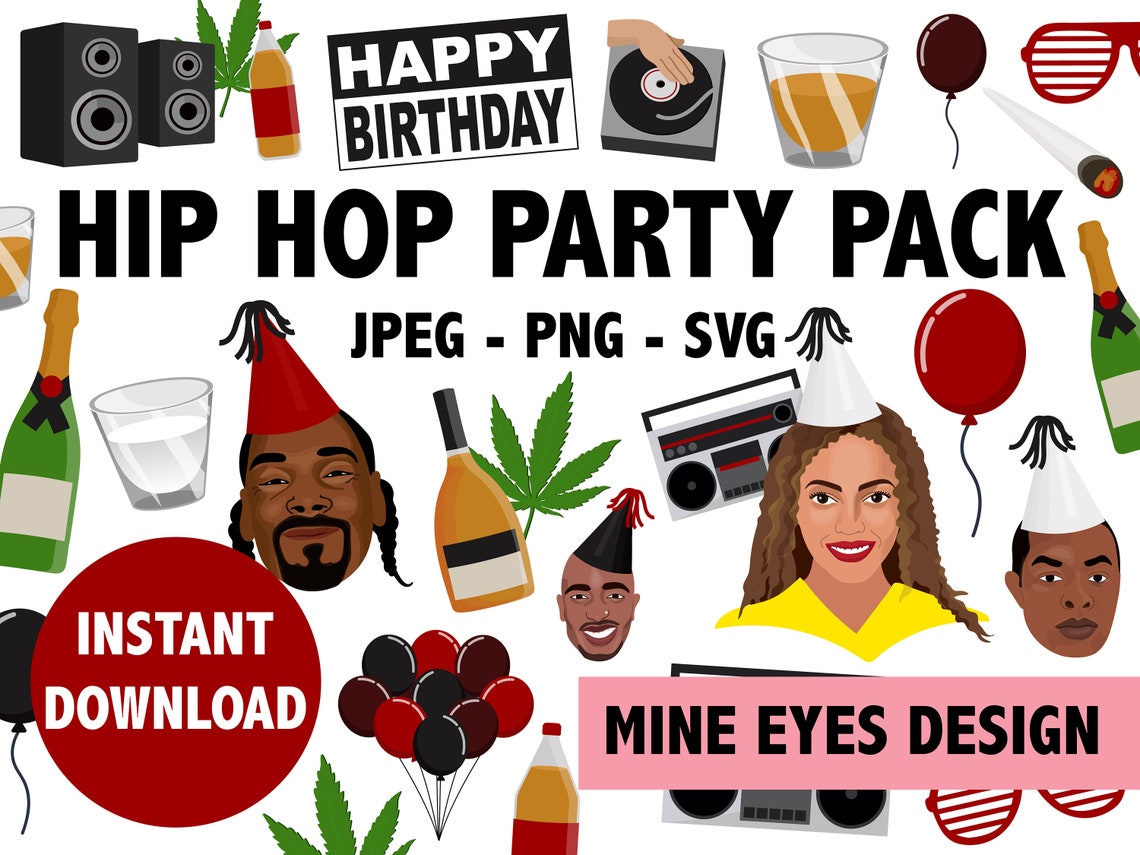 HIP-HOP and Rap Party Pack Clipart Printable Digital | Etsy