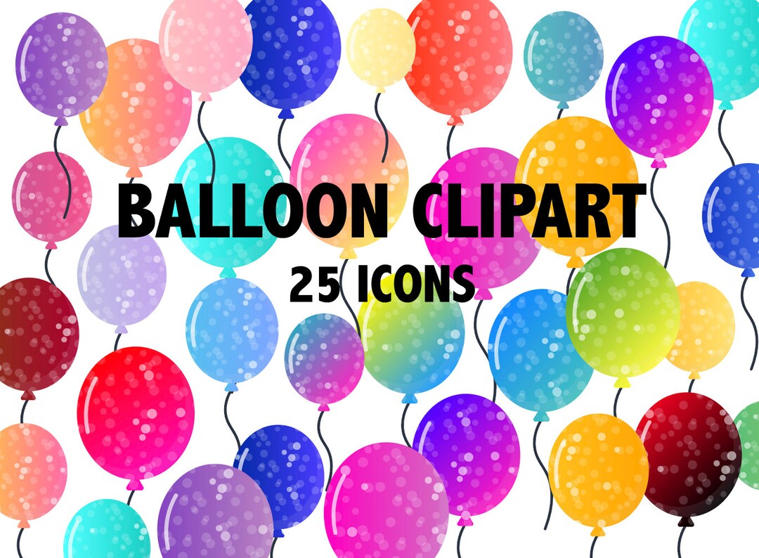 Glitter Balloon Clipart - Printable Sparkly Balloons for Birthday ...