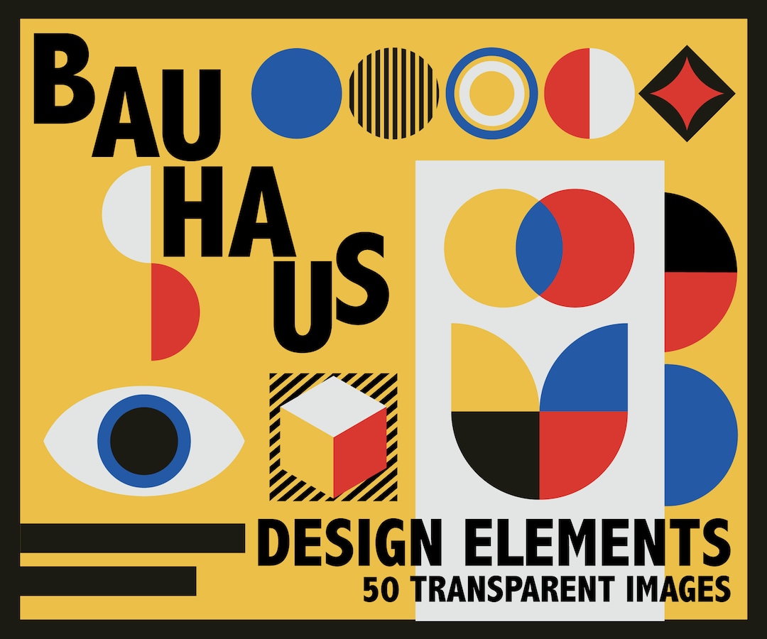 BAUHAUS CLIPART Design Elements Retro Graphic Design Element Icons Bold ...