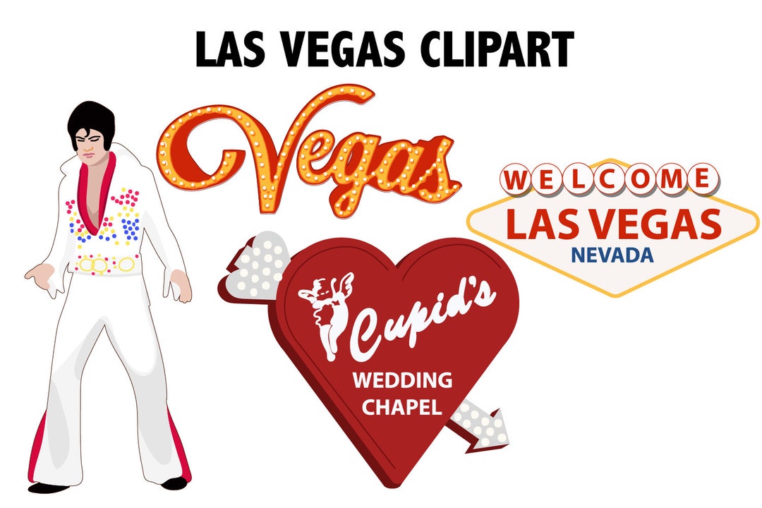 LAS VEGAS CLIPART Elvis Presley Rock and Roll and Cupid's Wedding ...