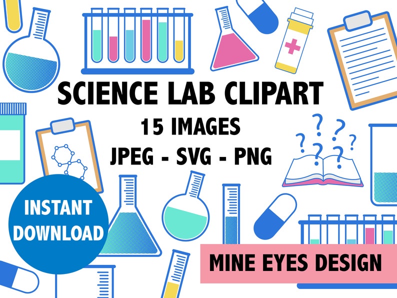 SCIENCE LAB CLIPART Beakers Test Tubes Laboratory Clip Art | Etsy