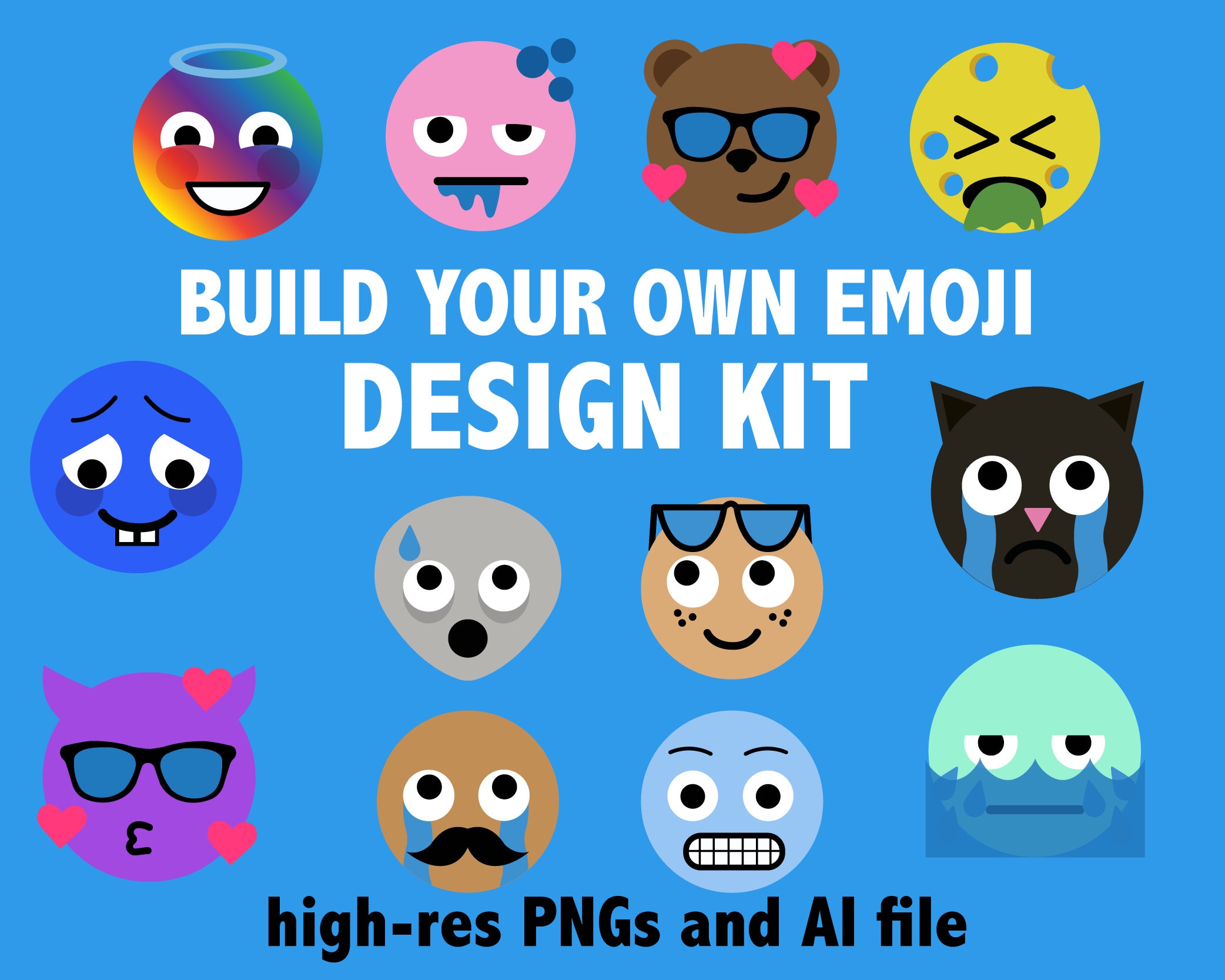 Build Your Own EMOJI Design Kit, Custom Emojis, Emoji Builder AI and ...