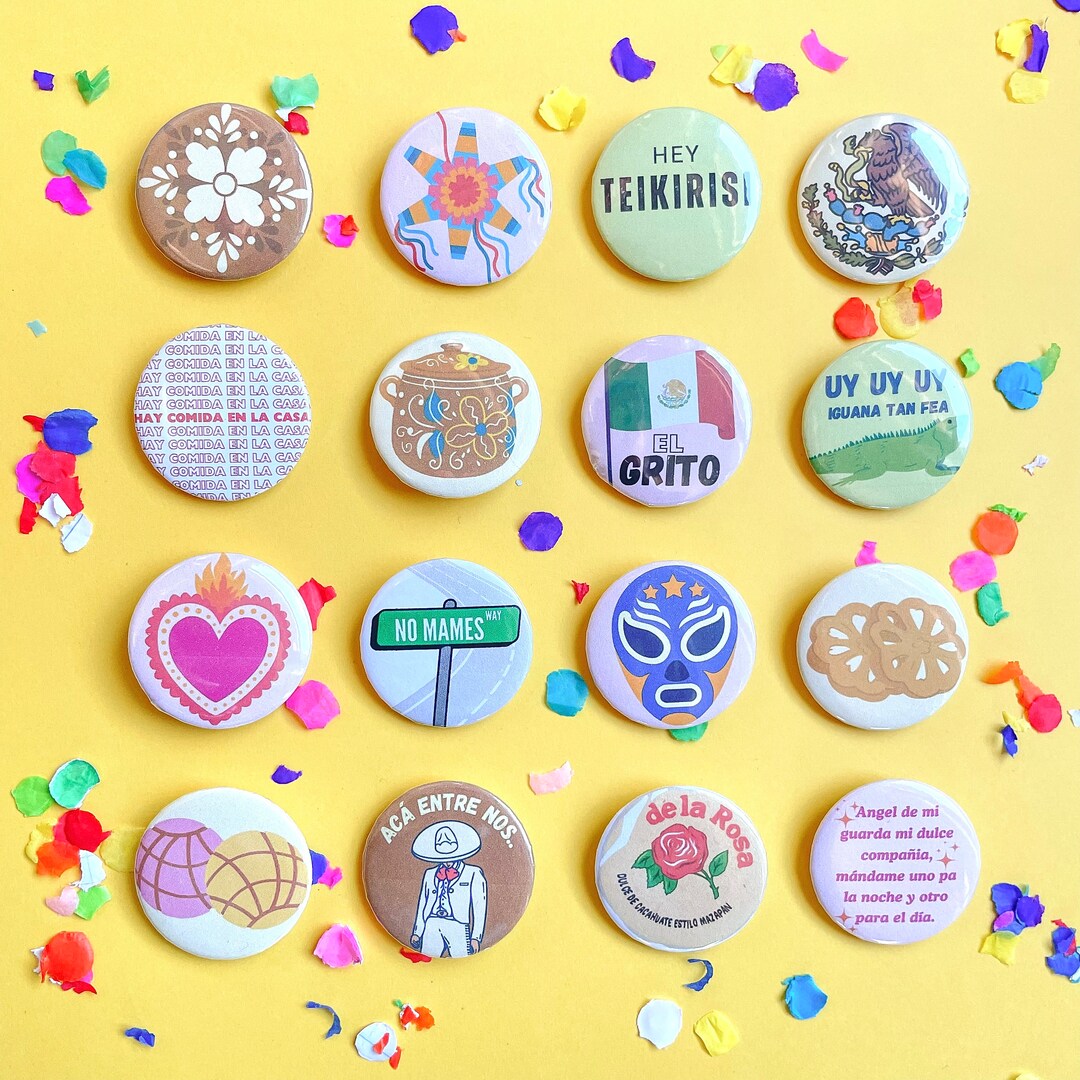 Mexican Button Badges - Etsy