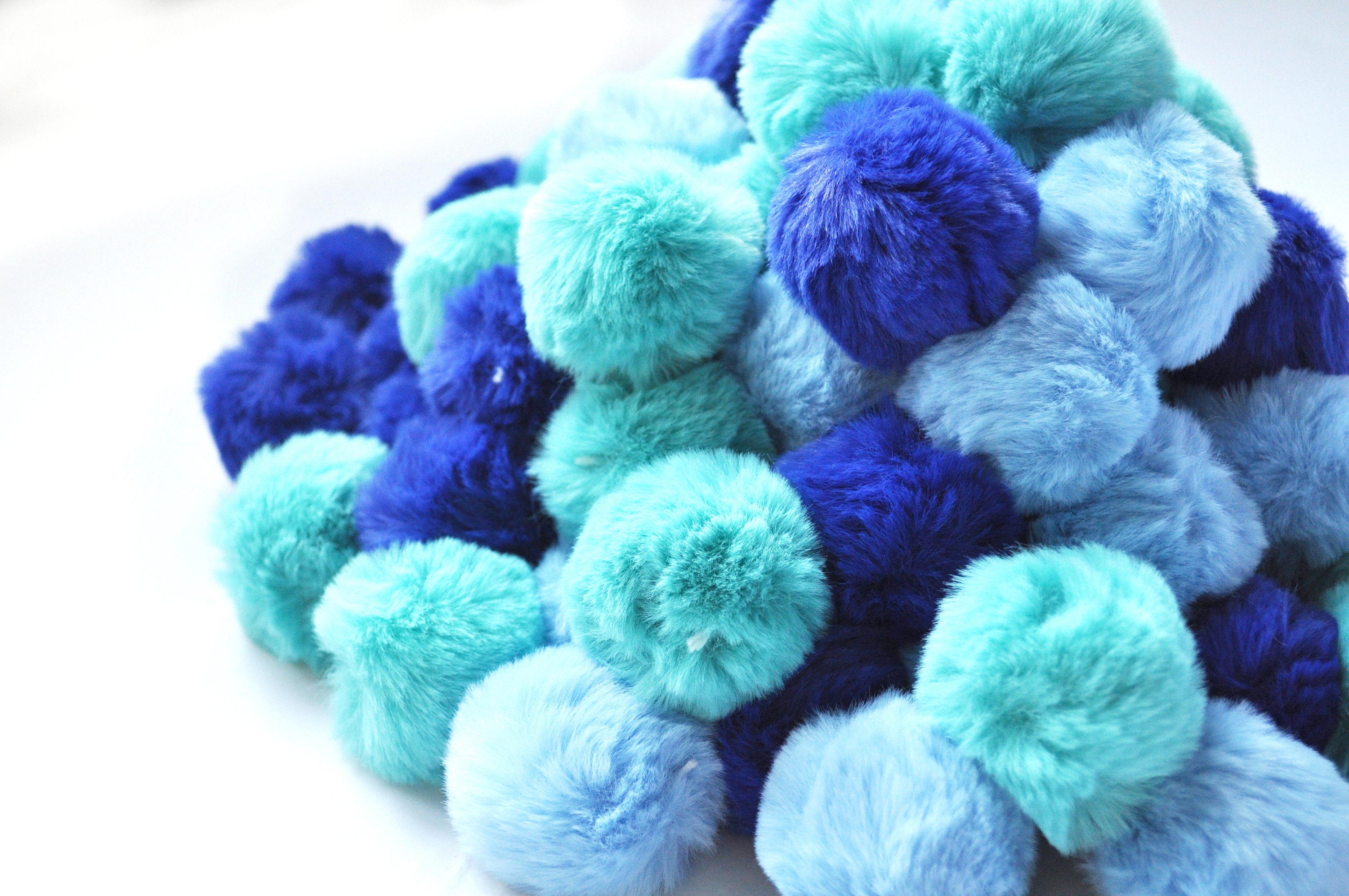 Cat Toy Puff Ball Bell Ball Bom Bom Ball Blue Pink - Etsy