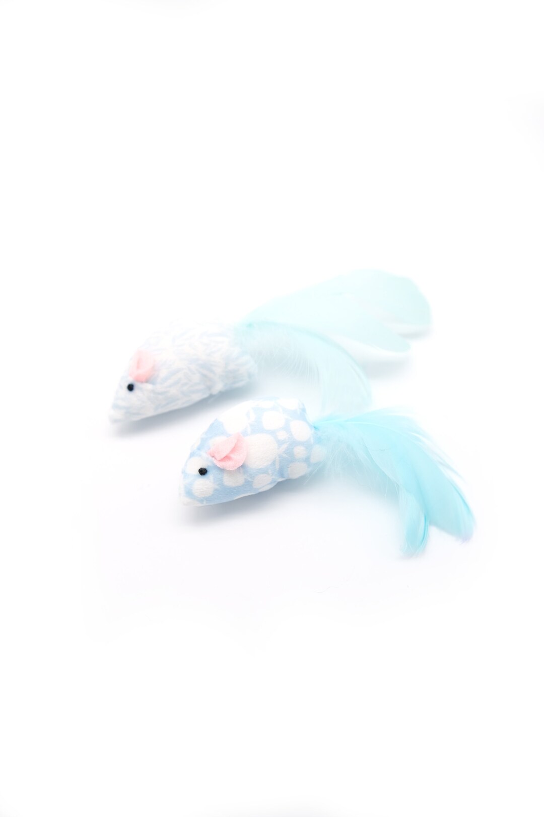 Cat Toy Mice Feather Toy With Bell Blue - 2 Units - Etsy